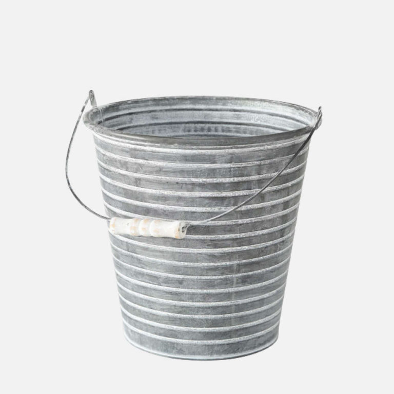 Grey Metal Bucket – Handikraft Corporation Inc.